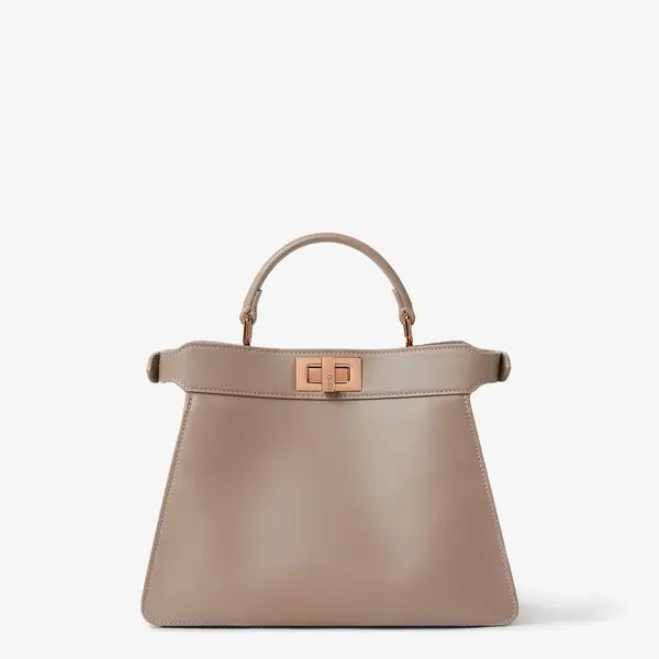 Fendi Peekaboo® Iseeu Small Dove Gray Leather Bag Embroidered With Sequins